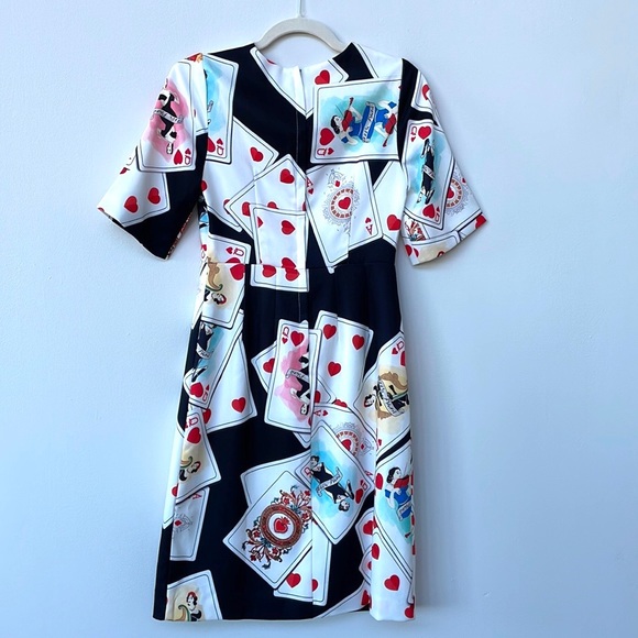 Dresses | Dolce Gabbana Inspired Queen Of Hearts Playing Cards Dress S ...